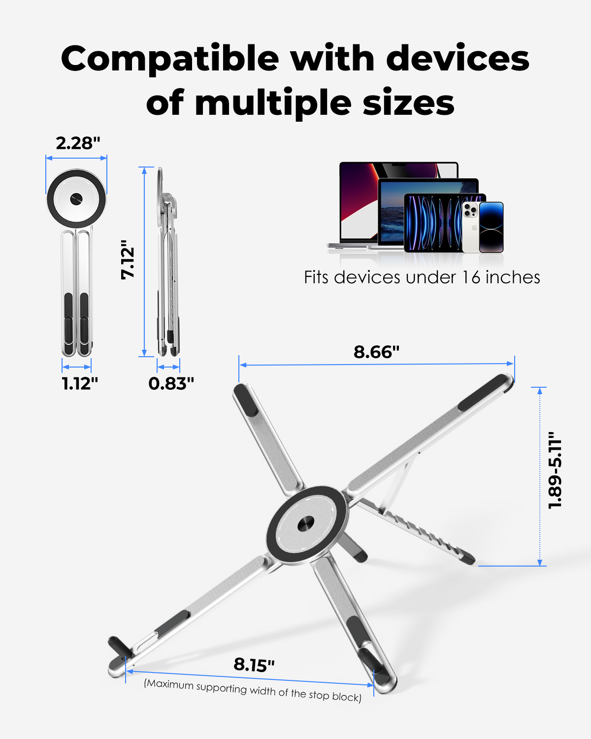 E05S Viozon Portable Laptop Stand for Desk, Foldable Adjustable ...